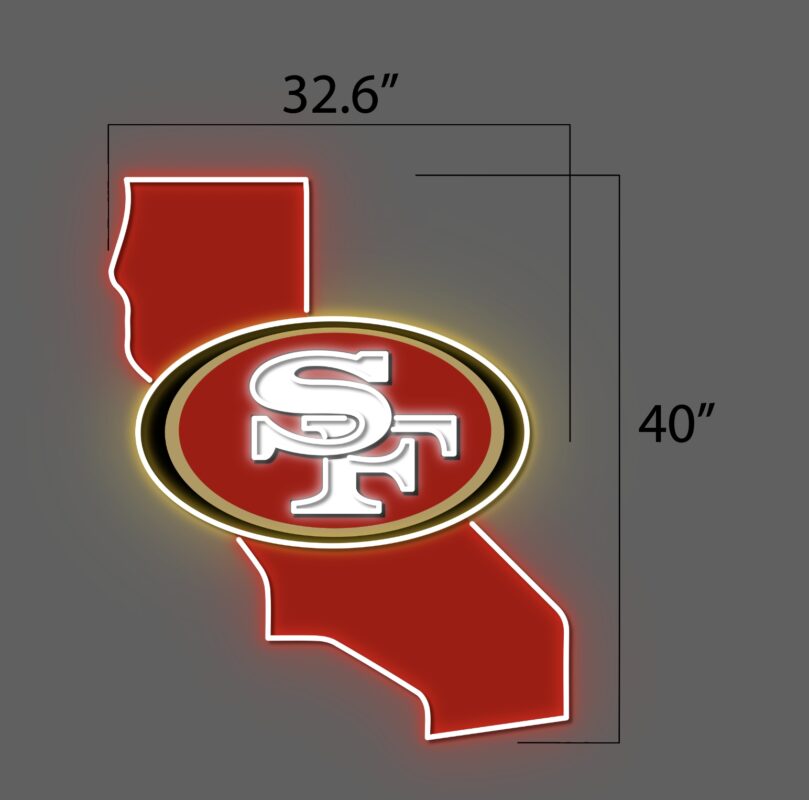 Custom Neon Acrylic: San Francisco 49ers California State Map – Lynseriess